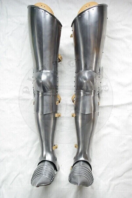 MEDIEVAL STEEL WARRIOR Gothic Leg Armor Full Set Knight Greaves Armor £ ...