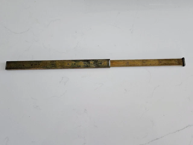 ORIGINAL 18TH CENTURY Colonial Era Brass 12" Sliding Ruler £156.91 ...