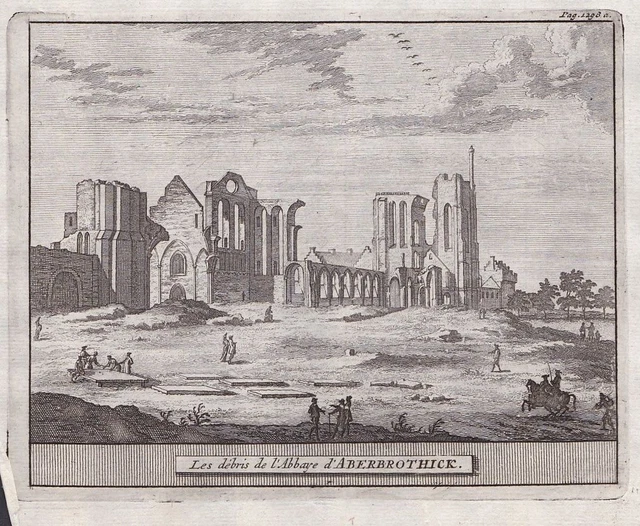 1707 ARBROATH ABBEY Angus Scotland View Engraving Antique Print $39.60 ...