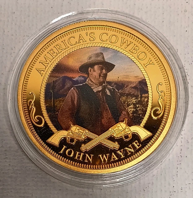 BRADFORD EXCHANGE JOHN WAYNE GOLD PROOF COIN "AMERICAN COWBOY" 24K GOLD ...