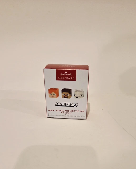 HALLMARK KEEPSAKE ORNAMENT 2025 MINIATURE Minecraft Alex, Steve, And ...