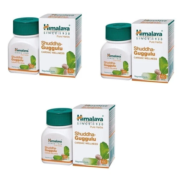 HIMALAYA SHUDDHA-GUGGULU POUR Un Bien-Être Cardiaque Sain Cholesterol 3 ...