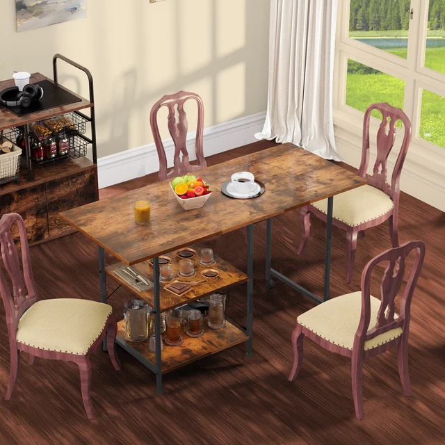 VERSATILE TABLE DROP Leaf Table Mobile Dining Desk Saving Shelf Kitchen ...