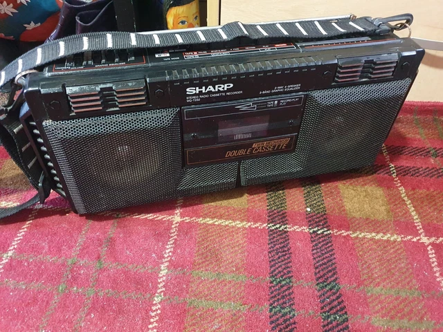 SHARP STEREO RADIO Cassette Recorder 2 Tape Model Boombox WQ-T232 ...