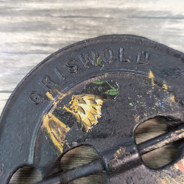 ANTIQUE GRISWOLD CAST Iron Stove Pipe Damper Reversible Steel Spindle 6 ...