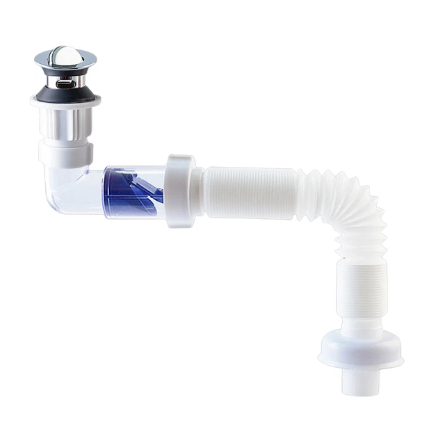 FLEXIBLE SINK DRAIN Pipe Expandable Tube S Trap Quick Drainage Anti ...