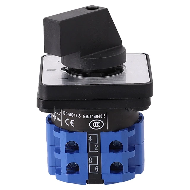 FUNCTIONAL ROTARY CAM Changeover Switch with 3 Positions and 8 Screw ...