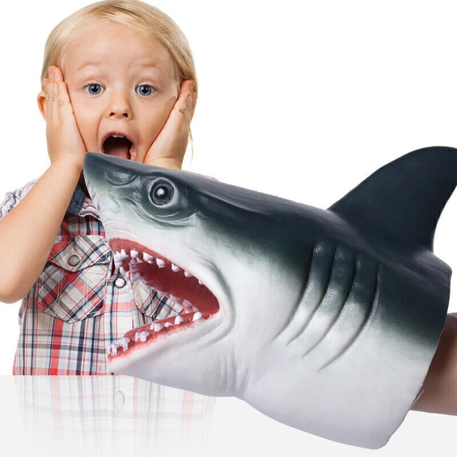 SILICONE SHARK HAND Puppet Realistic Non-toxic Jaws Soft Rubber Gloves ...