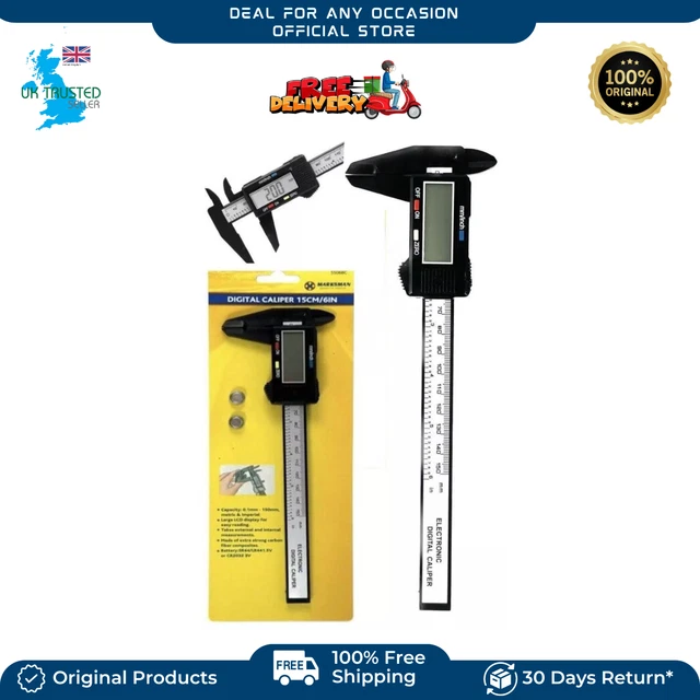 DIGITAL VERNIER CALIPER Steel Sliding Measuring Gauge Height Ruler Tool ...