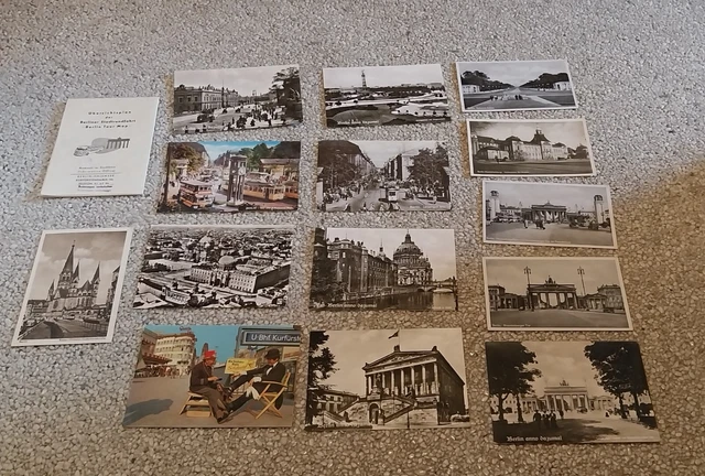 14 ALTE POSTKARTEN Ansichtskarten mit Zugabe Berlin Hauptstadt Stadt ...