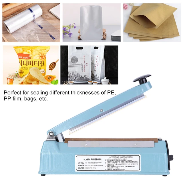 PFS-200 300W 8 Inch Impulse Heat Sealer Manual Sealing Machine Plastic ...