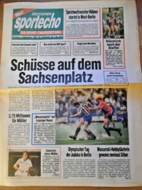 DEUTSCHES SPORTECHO 4. September 1990 Lok-Bayern 1:1 Europa-Fußball Six ...