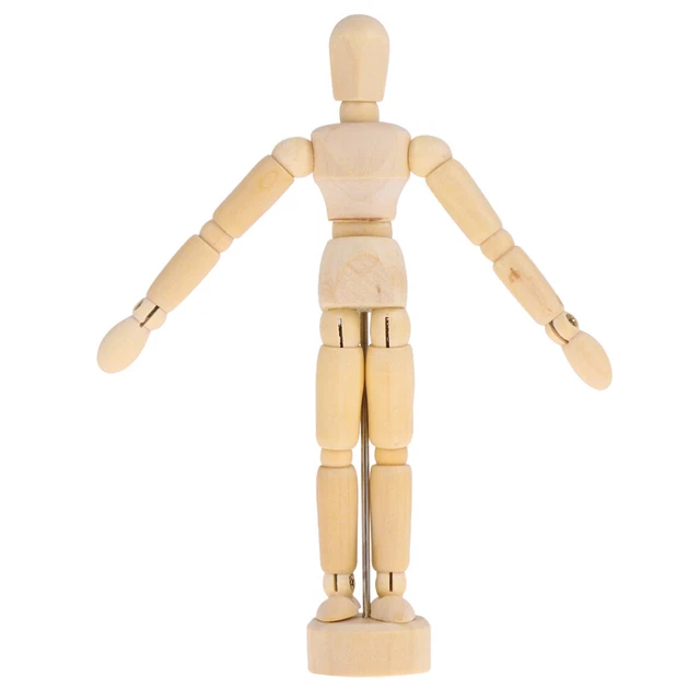2 PCS BAMBOO Wooden Man Maniquin Articulated Mannequin Human Model ...