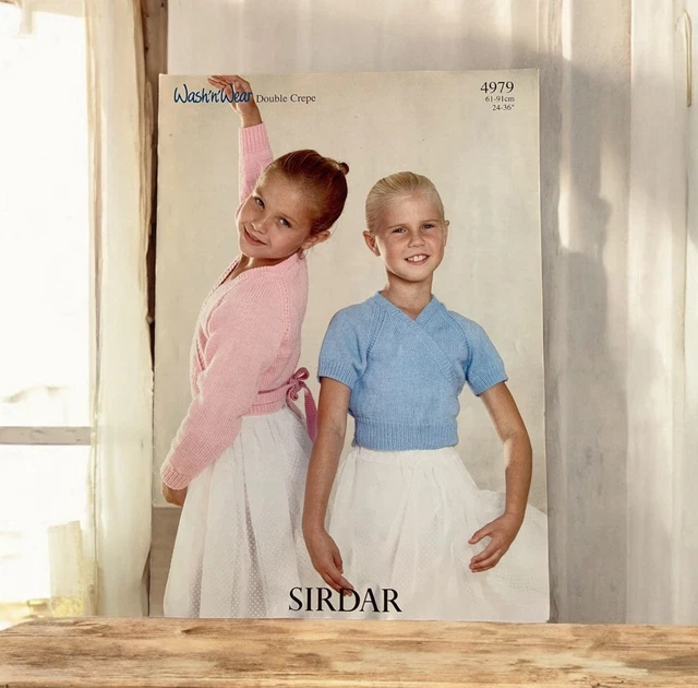 VINTAGE 80S KNITTING Pattern 4979 Child’s Ballet Wraparound Cardigan 61 ...