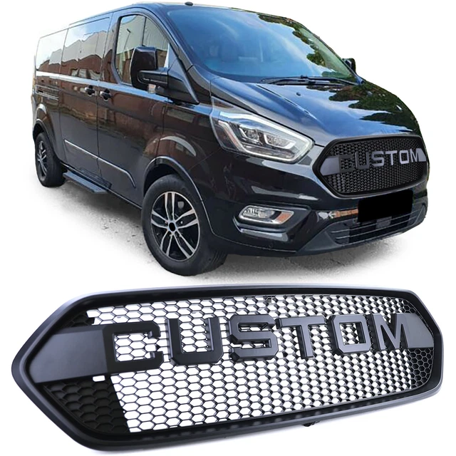 BLACK DEBADGED HONEYCOMB Grill For Ford Transit Custom 2018>> Model ...