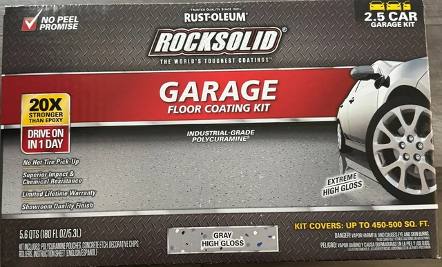 RUST-OLEUM 293513 ROCKSOLID Polycuramine Garage Oil Floor Coating-Gray ...