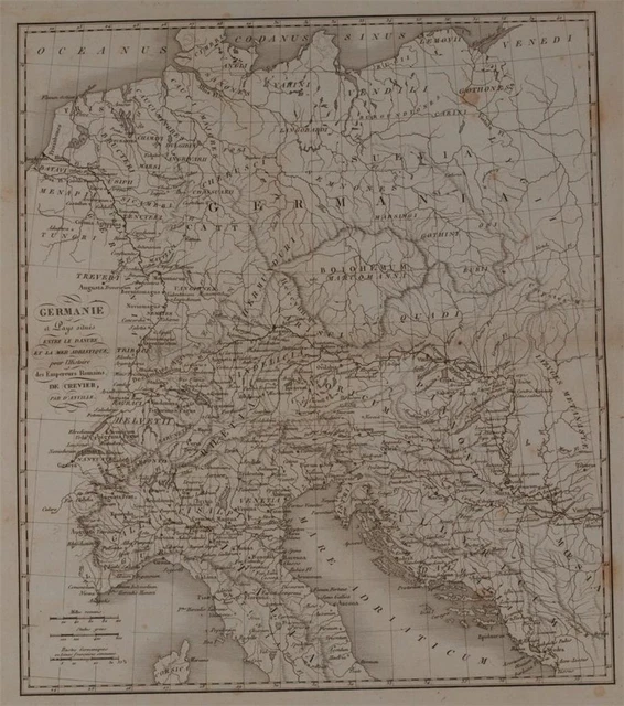 MAPPA GERMANIA GERMANY Northern Italy Map Deutschland 1790 Svizzera ...