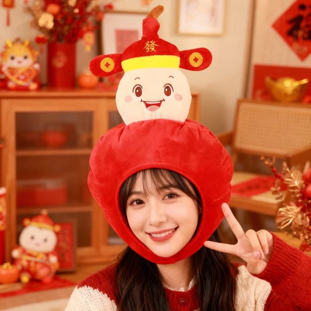 GOD OF WEALTH Gourd Plush Hat Funny Hat £11.90 - PicClick UK