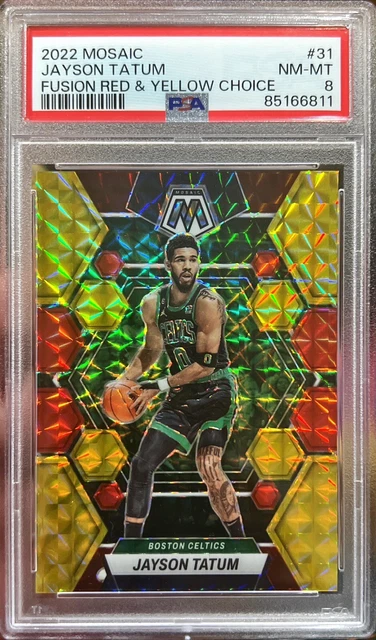 2022-23 MOSAIC JAYSON Tatum #31 Fusion Red & Yellow Choice Prizm /88 ...