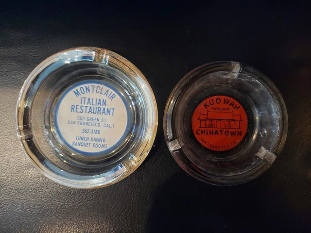 2X VINTAGE 1970S San Francisco Ashtrays, Montclair Italian Restaurant ...