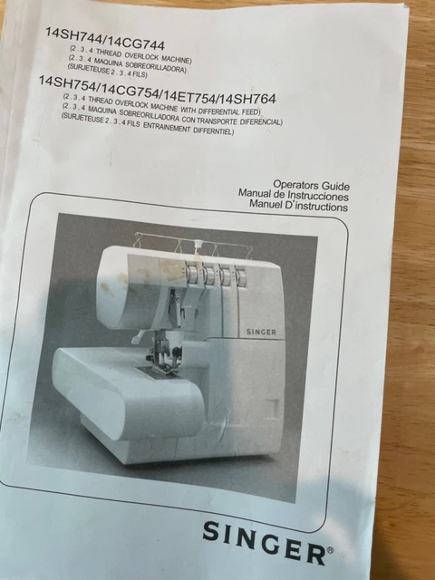 VINTAGE SINGER OVERLOCK machine model 14et754 serial number 3131675 ...