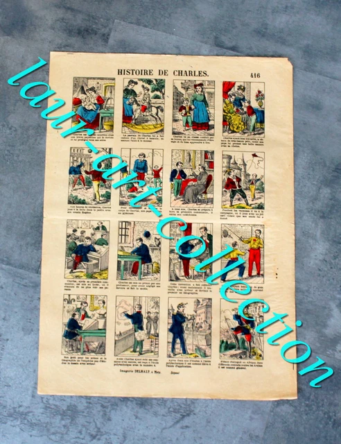 RARE ESTAMPE IMAGERIE Delhalt, Metz - N°416 Histoire De Charles - Conte ...