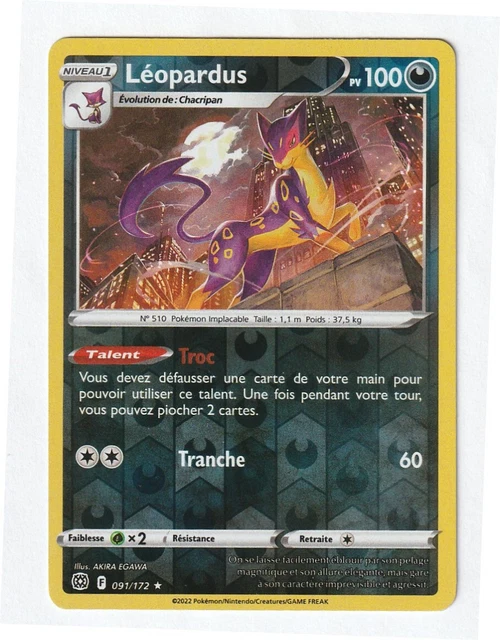 CARTE POKEMON LEOPARDUS 091/172 REVERSE RARE. EB Stars Etincelantes. NEUF. FR EUR 2,79 - PicClick FR