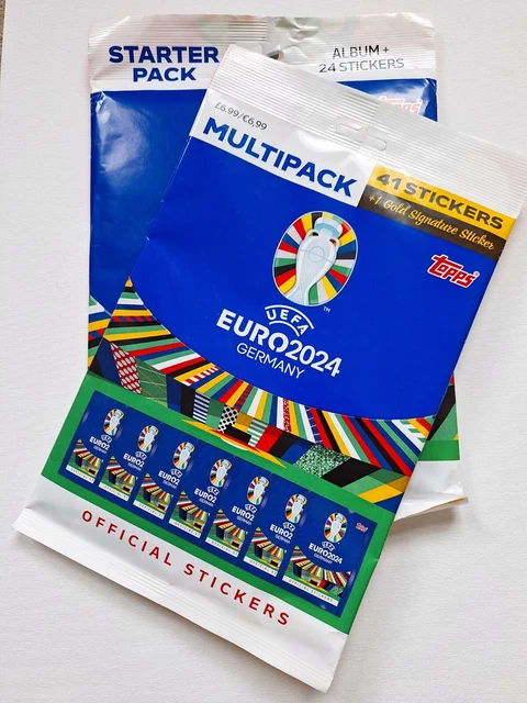 TOPPS UEFA EURO 2024 Germany Official Album+65 Stickers+Gold Signature ...