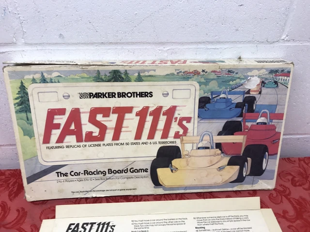 FAST 111'S THE Car Racing Board Game Vintage Parker Brothers 1981 Not ...