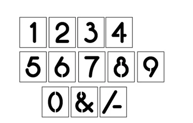NUMBER STENCIL CUT from Mylar individual numbers and symbols $21.95 ...