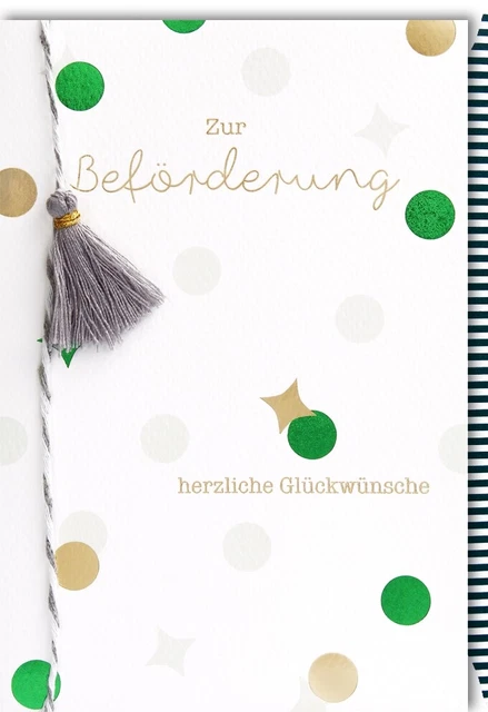 BEFÖRDERUNG - GLÜCKWUNSCHKARTE im Format 11,5 x 17 cm mit Umschlag - Zur Beförde EUR 3,50 ...