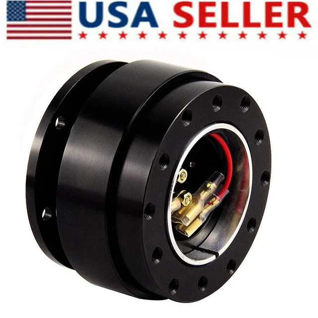 BLACK CAR STEERING Wheel Quick Release Hub Adapter Snap Aluminum EUR 27 ...