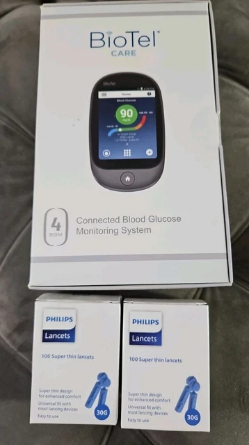 BIOTEL CARE Blood Glucose Monitoring System Kit TM0009 2 Bx Lancets $15 ...