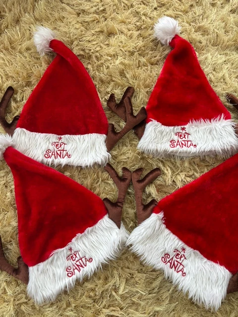 CHRISTMAS SANTA REINDEER Fluffy Hats X4 £7.05 - PicClick UK