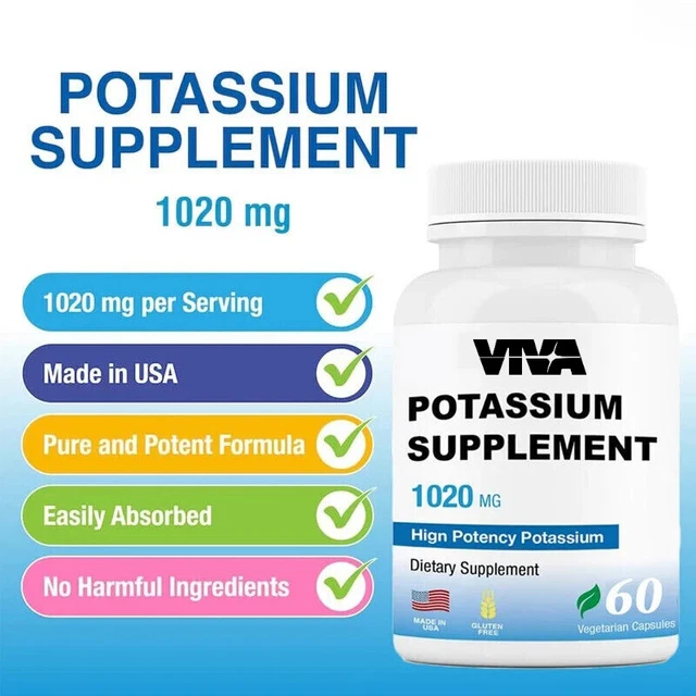 POTASSIUM SUPPLEMENT 1020 milligrams £17.86 - PicClick UK