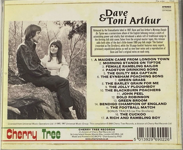 DAVE & TONI ARTHUR - Morning Stands On Tiptoe CD 2009 Cherry Tree AS ...