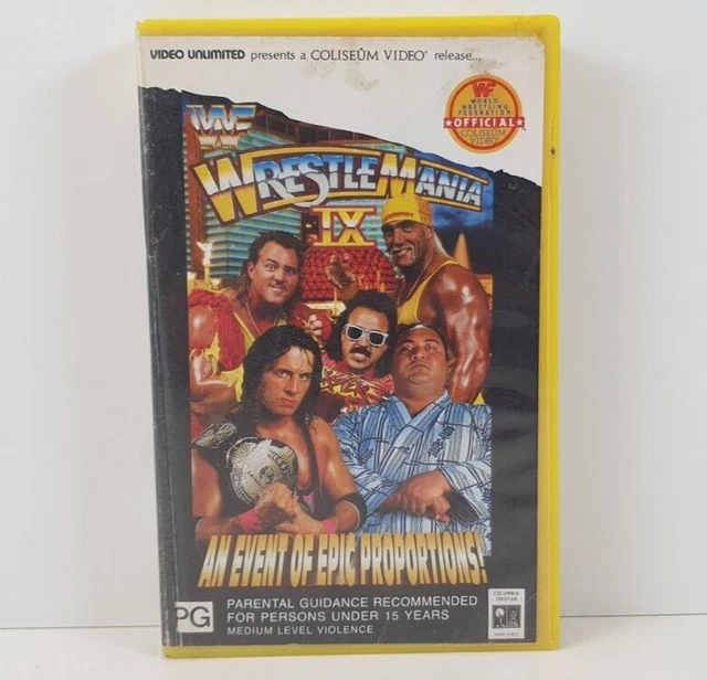 WWF / WWE Wrestlemania IX (9) AUS Big Box VHS Wrestling Cassette Tape ...