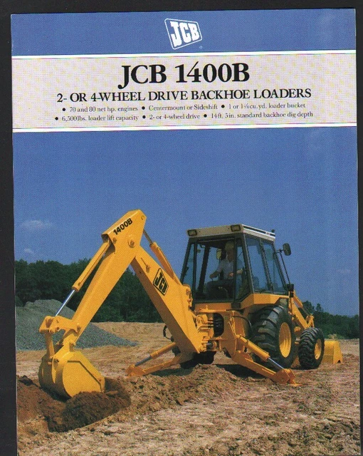 JCB &1400B& 2 or 4 Wheel Drive Tractor Backhoe Loaders Brochure Leaflet £8.50 - PicClick UK