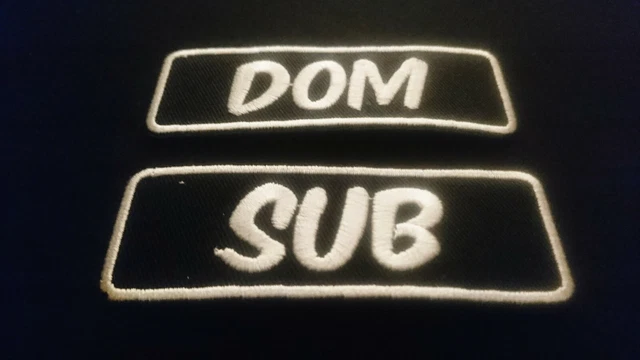 PATCH AUFNÄHER AUFBÜGLER 2x BDSM DOM SUB Bottom Master Servant Slave 8 ...