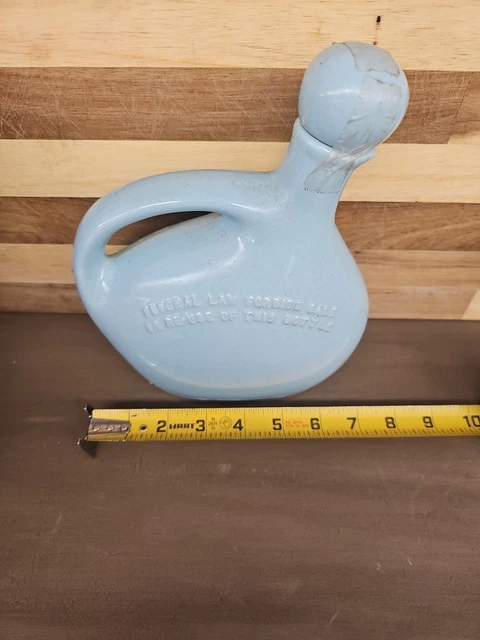 VINTAGE MOHAWK EMPTY Liqueur Jug Bottle Blue Deco Brandy Decanter MCM W ...