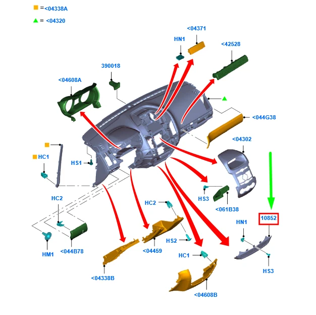 FORD RANGER T6 MK1 Instrument Panel Switch Trim Bezel 1877091 NEW ...