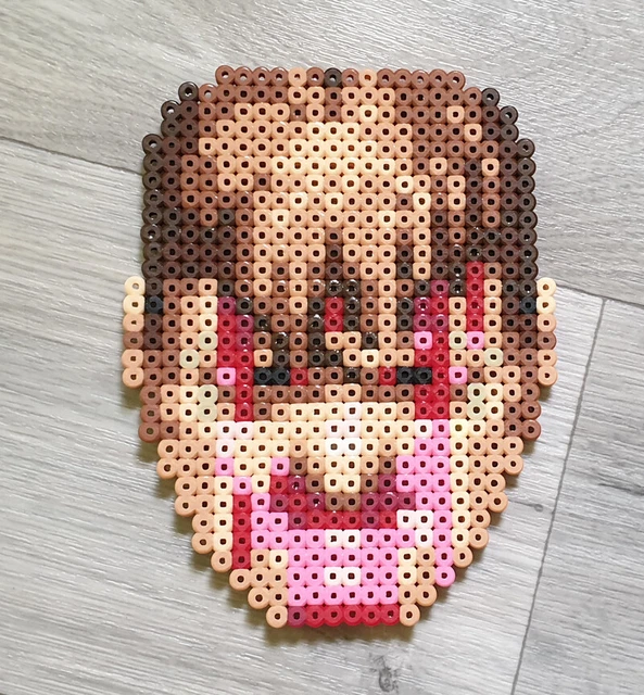 DOOM CLASSIC DOOMGUY Face Bead Art Pixel Sprite Perler Hama Nabbi Beads ...