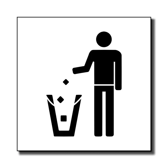 SCHILD TÜRSCHILD PIKTOGRAMM - Alu Verbund weiß - Abfall Müll EUR 10,70 ...