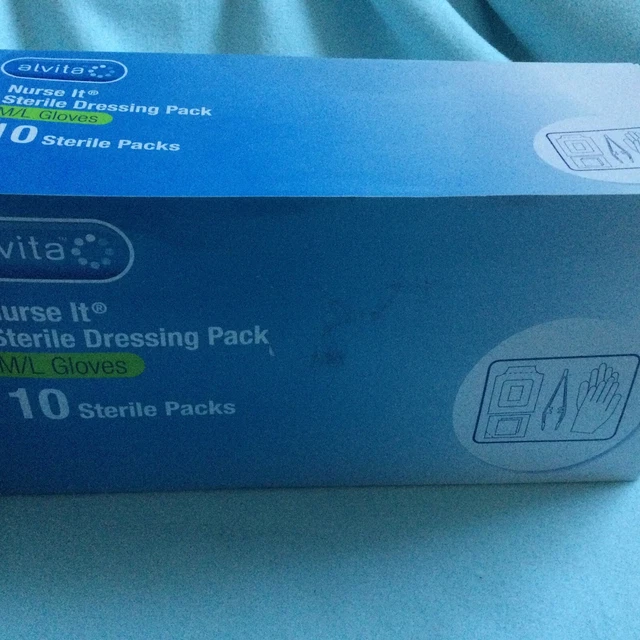 ALVITA NURSE IT Sterile Dressing Pack with M/L Gloves, 1 Box of 10 ...