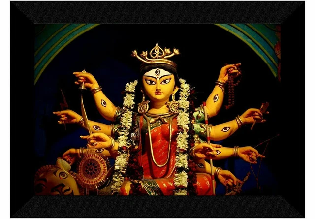 INDIAN TRADITIONAL DURGA Maa Decorative Framed Painting For Home Decor ...