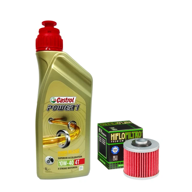 SET ENTRETIEN 4L Castrol Power 1 10W40 Filtre à Huile Hiflofiltro HF145 ...