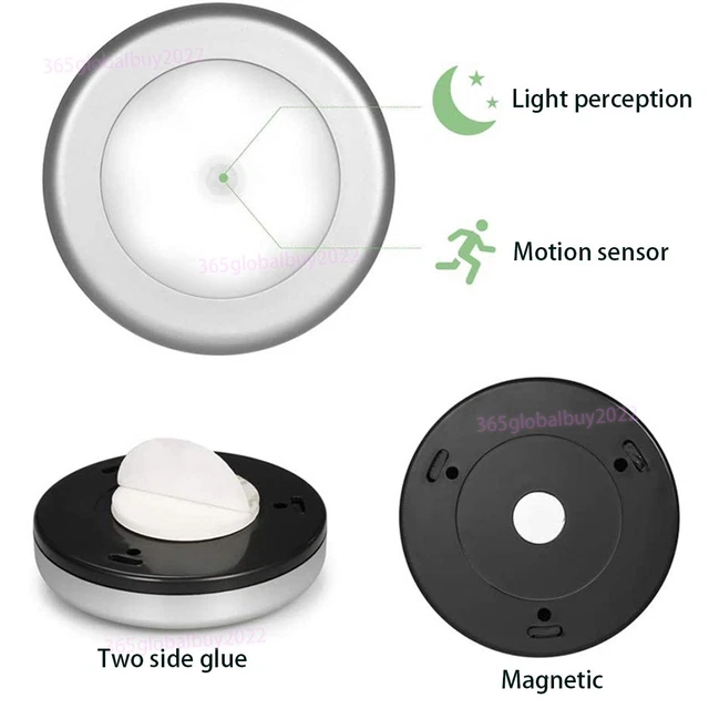 6 LED PIR Motion Sensor Lights Wireless Night Light Battery Cabinet ...