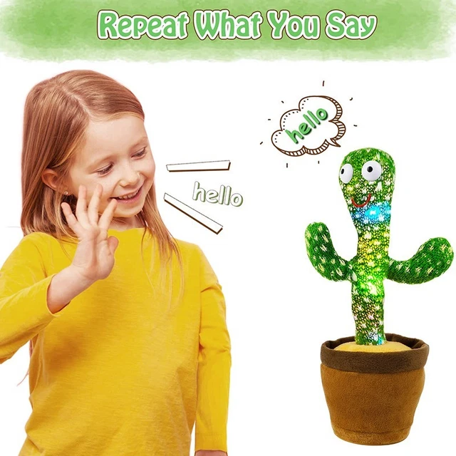 DANCING CACTUS PLUSH Toy Talking Singing Speaker USB Battery Kids Gift ...