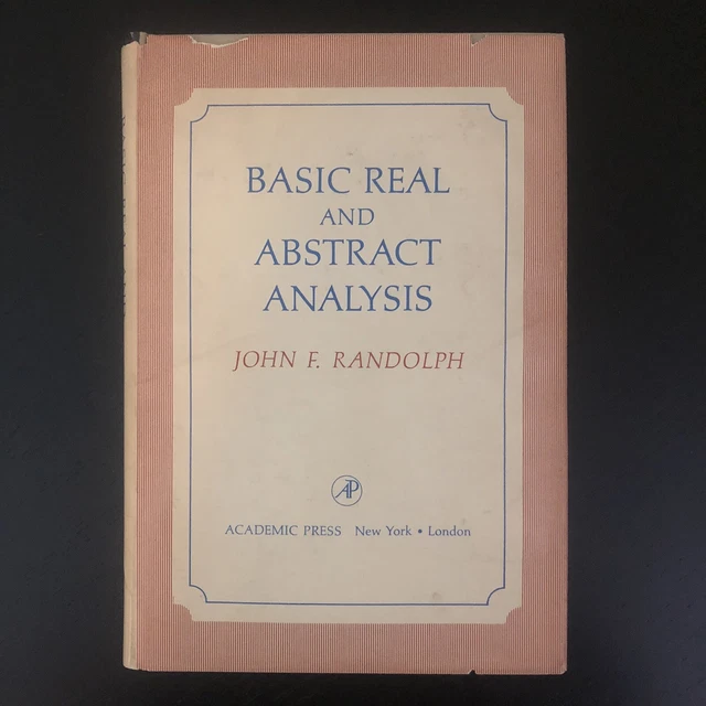 BASIC REAL AND ABSTRACT ANALYSIS 1968 Academic Press HCDJ Math Book ...