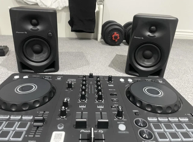 PIONEER DJ DDJ-FLX4 Double Deck Controller DM-40 Speakers Black £353.50 ...